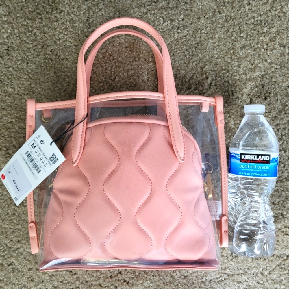 Zara Transparent Mini Tote Bag Blush Pink - Gem